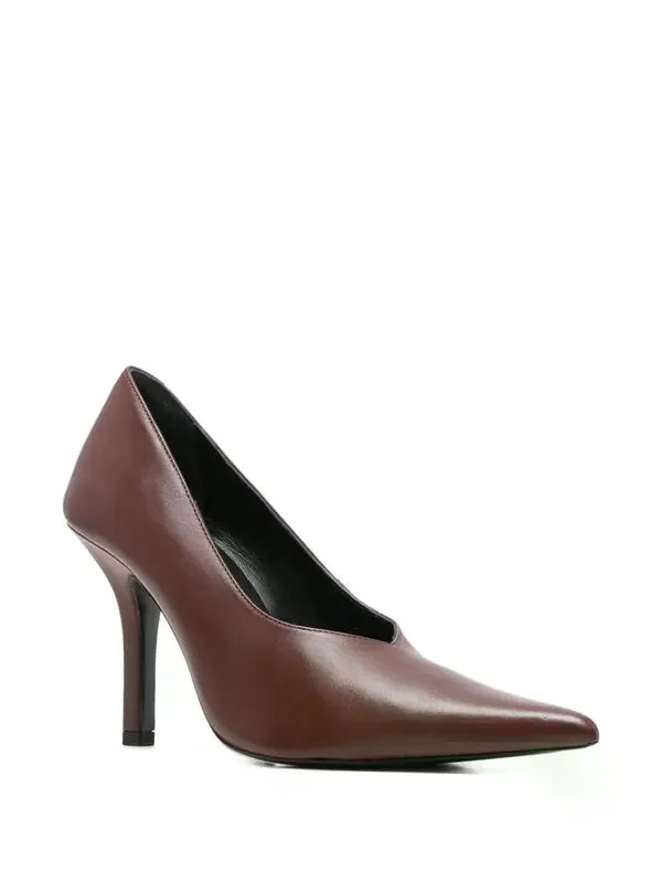 Patrizia Pepe Pointed-toe Leather Pumps - Brown