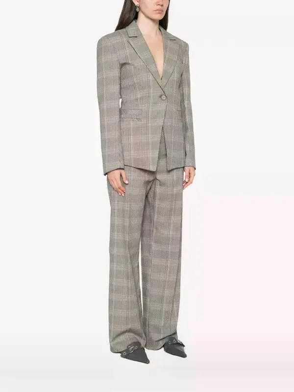 Patrizia Pepe Cut-out Plaid Blazer