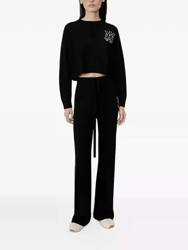 Amiri Logo Embroidered Merino Wool Sweater - Black