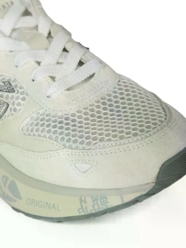 Premiata Mesh-panelled Crystal-embellished Sneakers