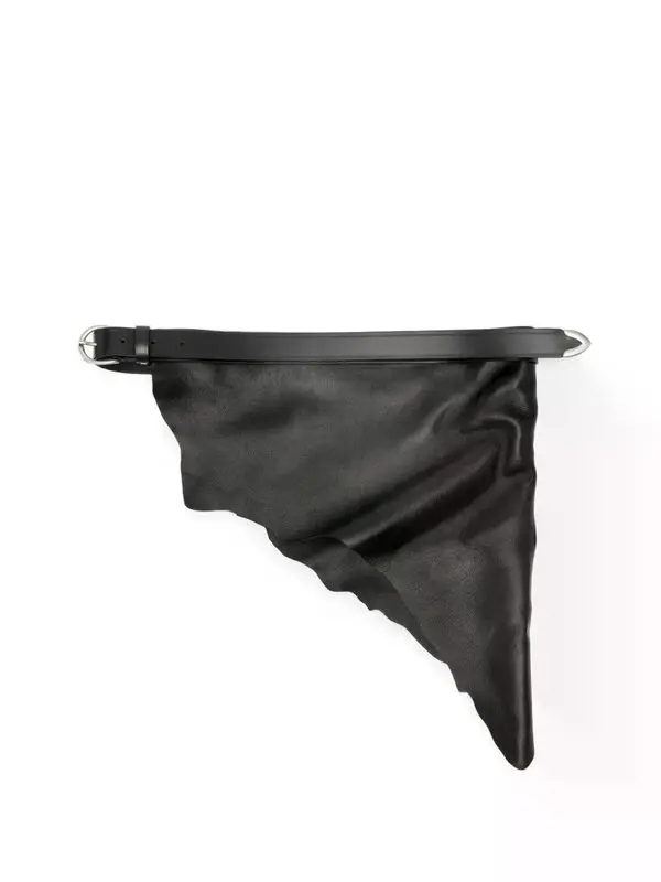 ANN DEMEULEMEESTER Asymmetric Leather Belt - Black