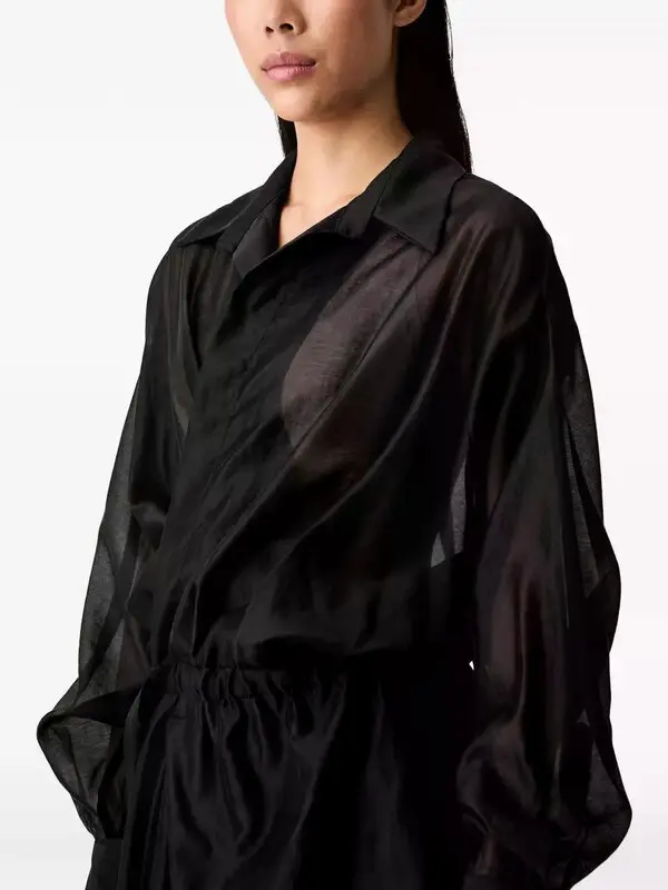 VICOLO Sheer Wrap-style Mini Dress
