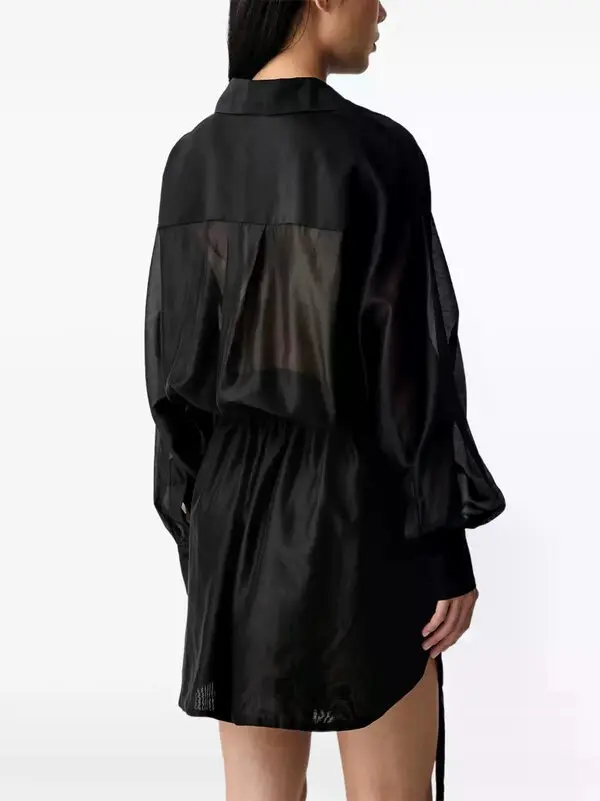 VICOLO Sheer Wrap Mini Dress