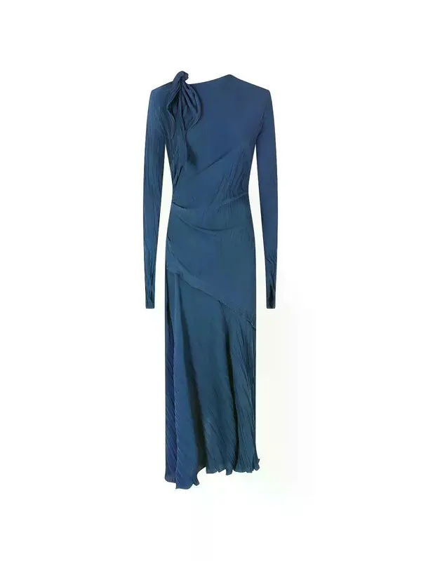 Victoria Beckham Plissé-effect Maxi Dress
