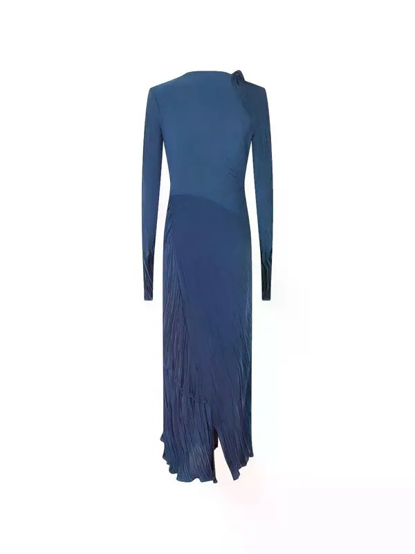 Victoria Beckham Plissé-effect Maxi Dress