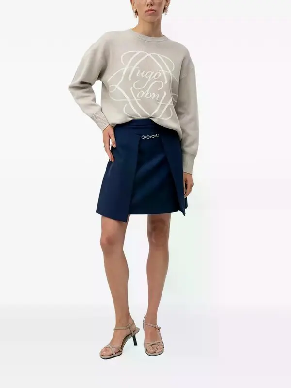 Hugo Logo-intarsia Crew-neck Sweater
