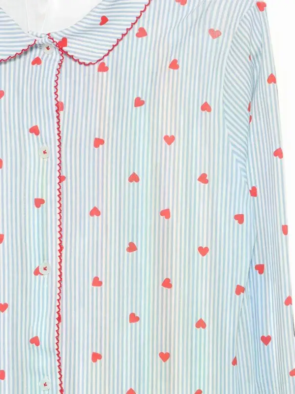 Petit Bateau Heart-print Cotton Pajamas
