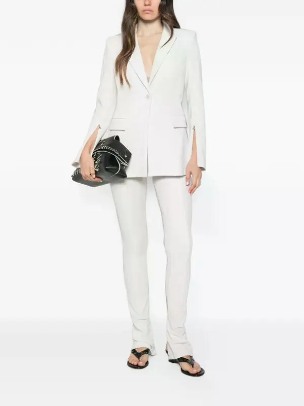 Patrizia Pepe Zip-cuff Single-breasted Blazer - Grey