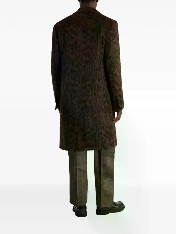 Etro Jacquard Coat With Animal Motif