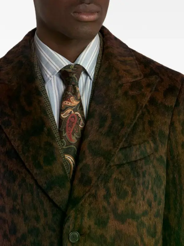 Etro Jacquard Coat With Animal Motif