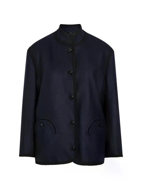 BLAZÉ MILANO Braid-trimmed Wool Jacket - Blue