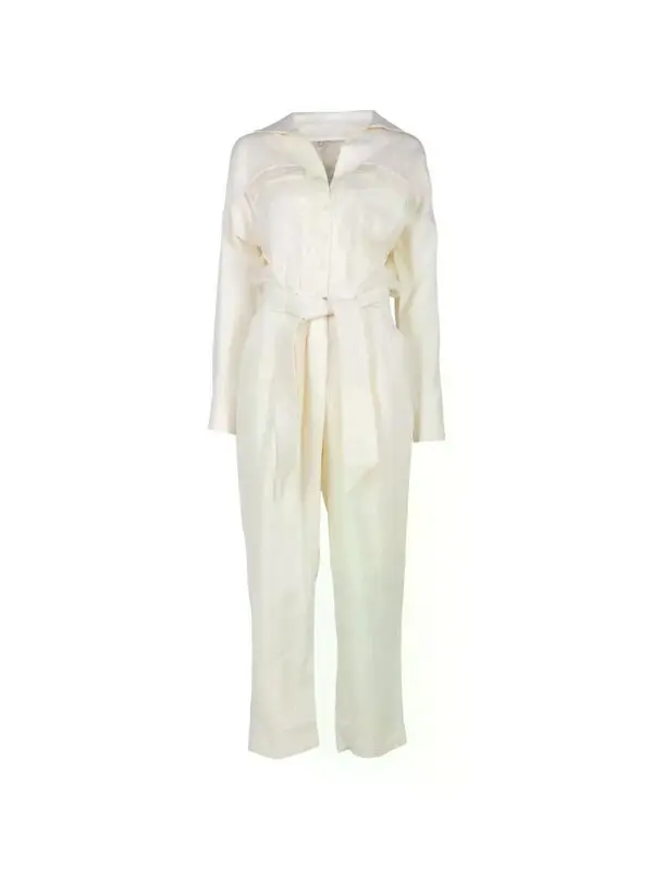 ANDRES OTALORA Belted Button-up Jumpsuit - Neutrals