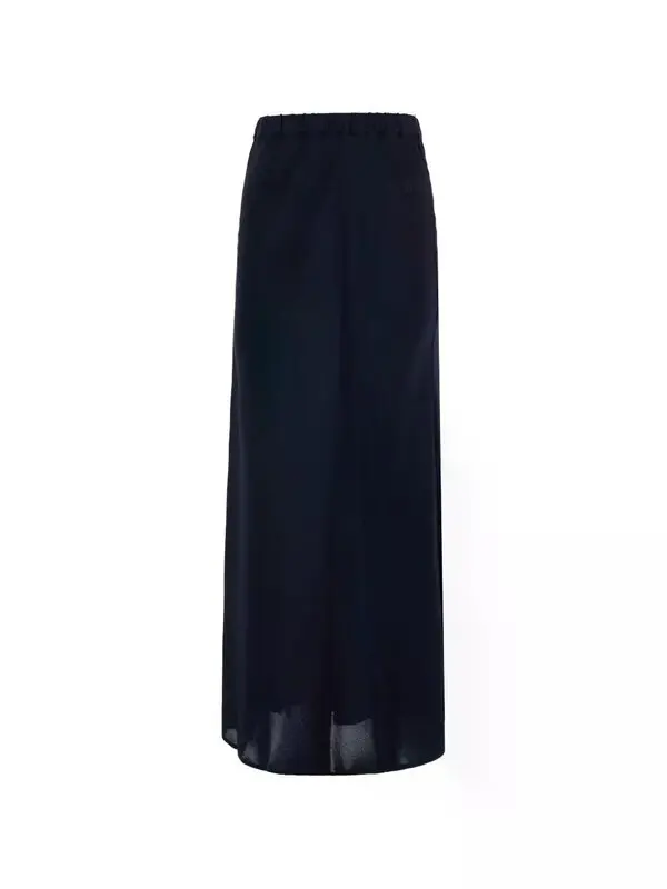 Max Mara Sospiro Logo-embroidered Elasticated Maxi Skirt - Blue