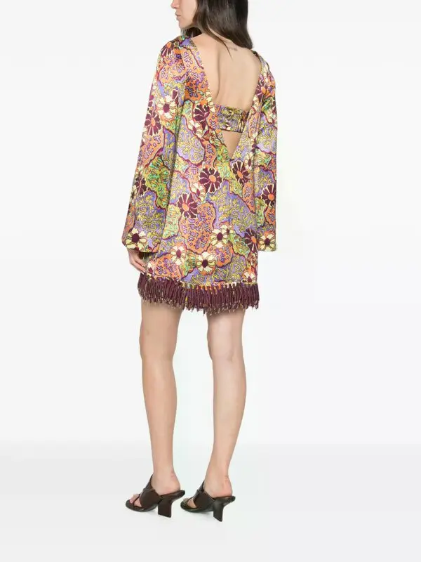 ALEMAIS Joanna Fringe-trimmed Mini Dress - Orange