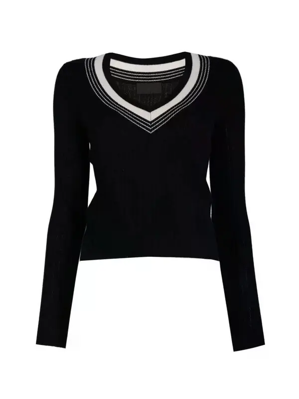 NILI LOTAN Aziel Ribbed-knit Sweater - Black