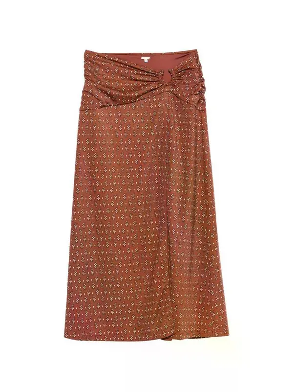 Johanna Ortiz Under The Sun Paisley-print Skirt - Brown