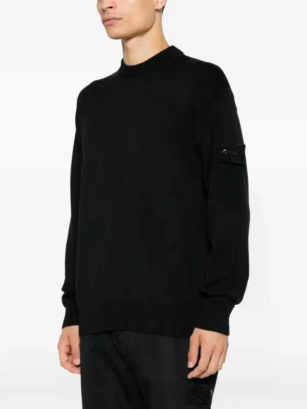 Stone Island Logo-patch Crew-neck Sweater