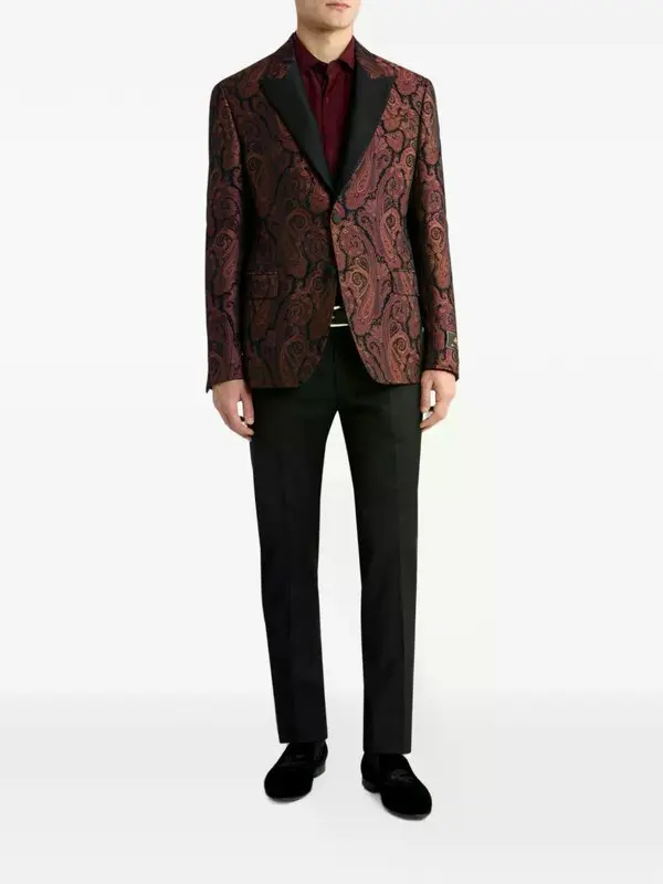 Etro Chenille Jacquard Single-breasted Jacket With Paisley Motif