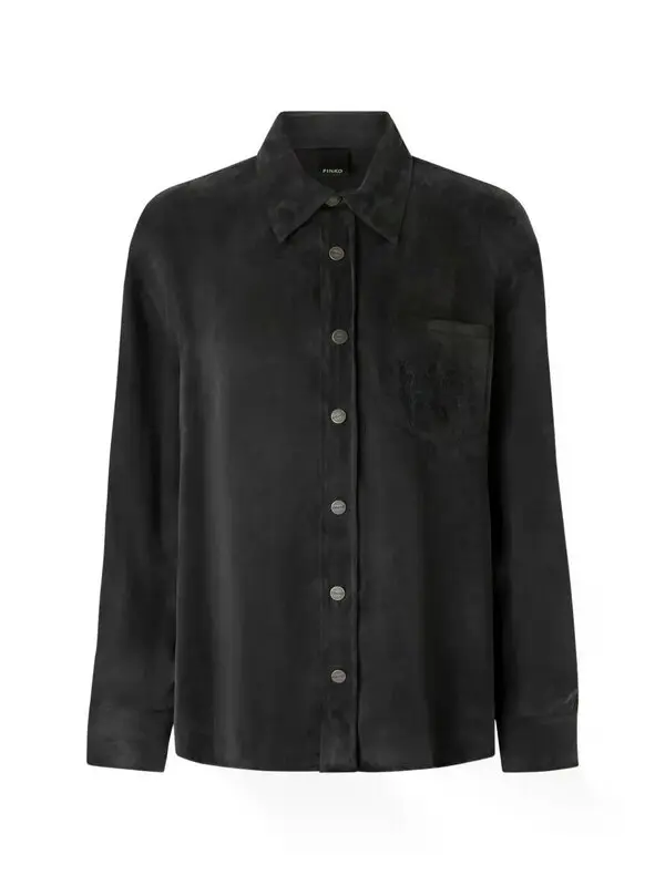 Pinko Shirt In Peachskin-feel Twill - Grey