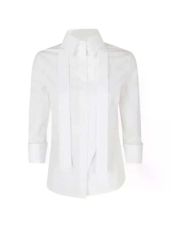 Elisabetta Franchi Scarf-detail Three-quarter-sleeve Shirt - White