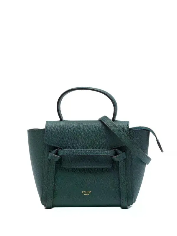 Celine 2020 Grained Calfskin Belt Bag Satchel - Green