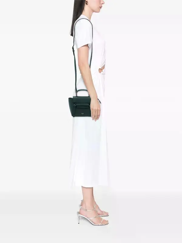 Celine 2020 Grained Calfskin Belt Bag Satchel - Green