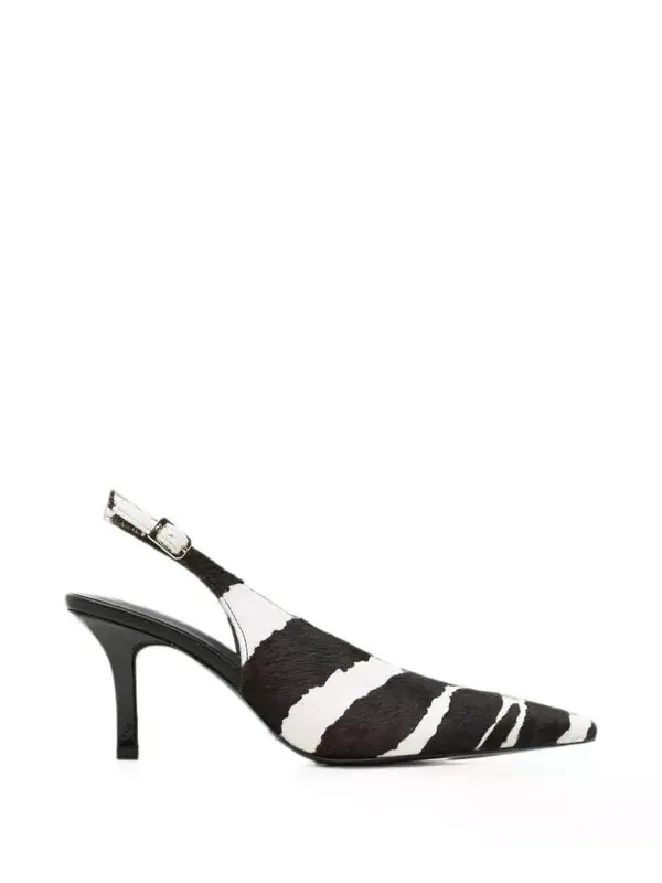 Patrizia Pepe Zebra-print Leather Slingback Pumps