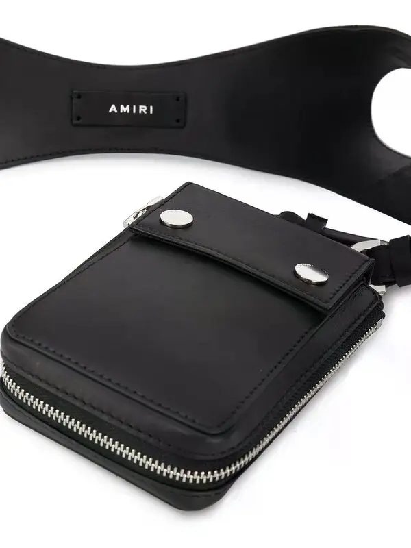Amiri Draped Leather Shoulder Bag