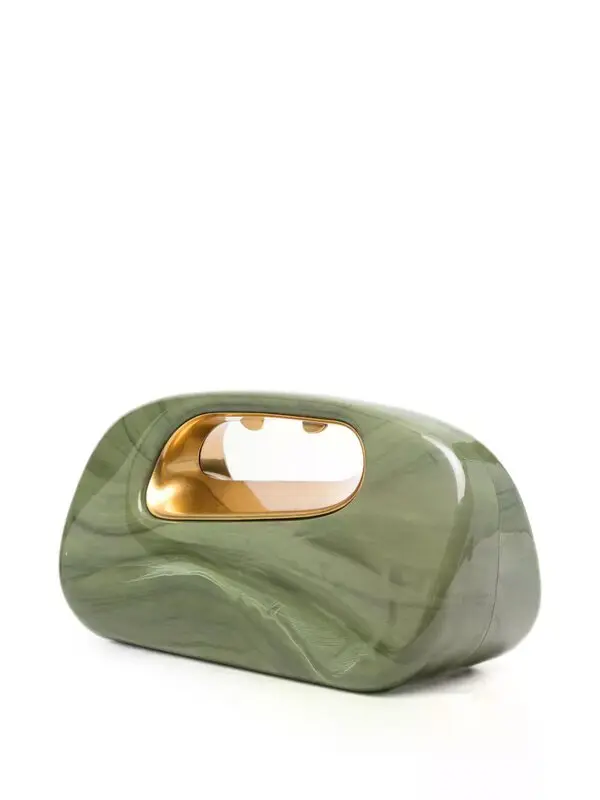 Cult Gaia Amara Marbled-effect Clutch Bag