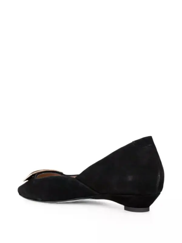 SERGIO MORETTI FIRENZE Buckle-detail Pointed-toe Ballet Flats