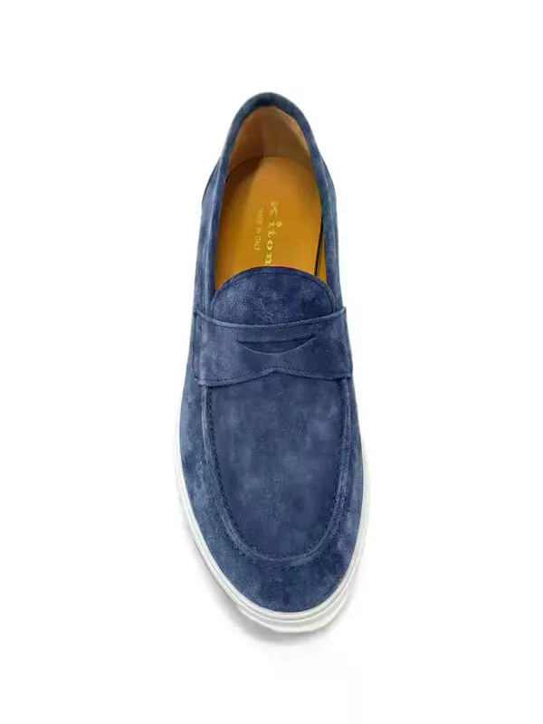 Kiton Calf Suede Penny Loafers