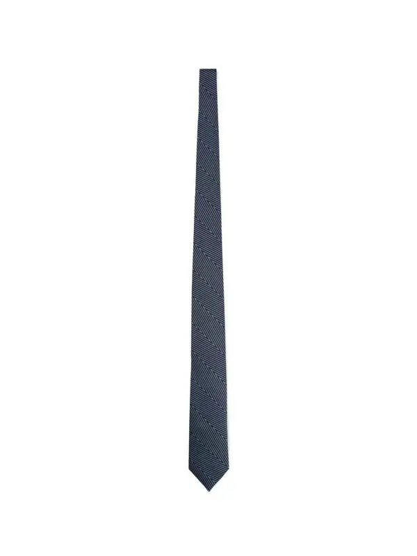 Giorgio Armani Chevron-pattern Tie - Blue