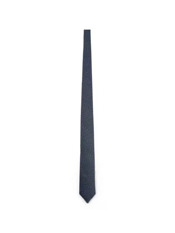Giorgio Armani Chevron-pattern Tie - Blue