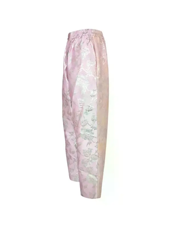 Biyan Floral Jacquard Straight-fit Trousers