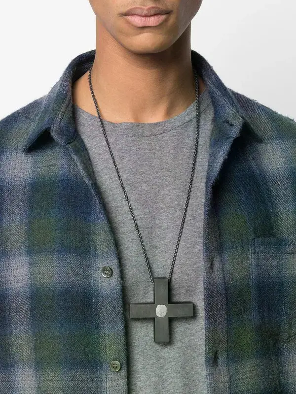 PARTS OF FOUR Diamond-encrusted Cross Pendant Necklace
