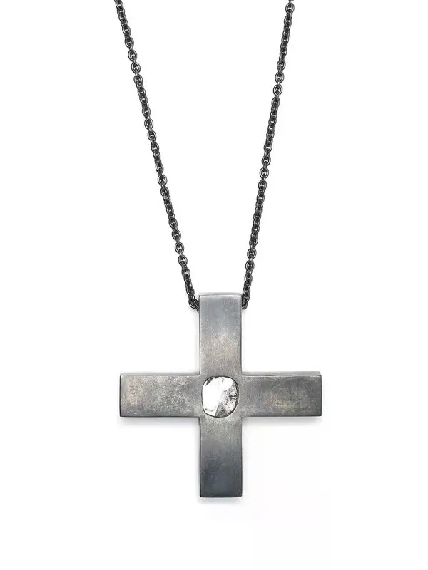 PARTS OF FOUR Diamond-encrusted Cross Pendant Necklace
