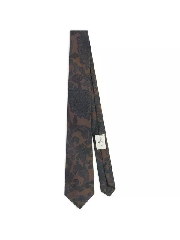 Etro Jacquard Paisley Neck Tie - Brown
