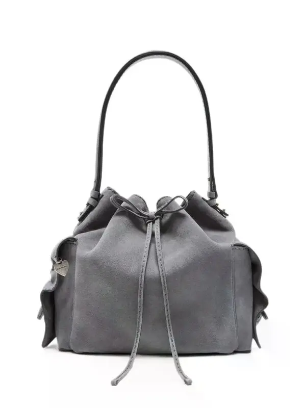 Acne Studios Ruffled Leather Shoulder Bag - Grey