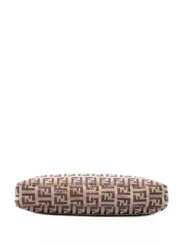 Fendi 2000-2010 Zucchino Canvas Pochette Shoulder Bag - Brown