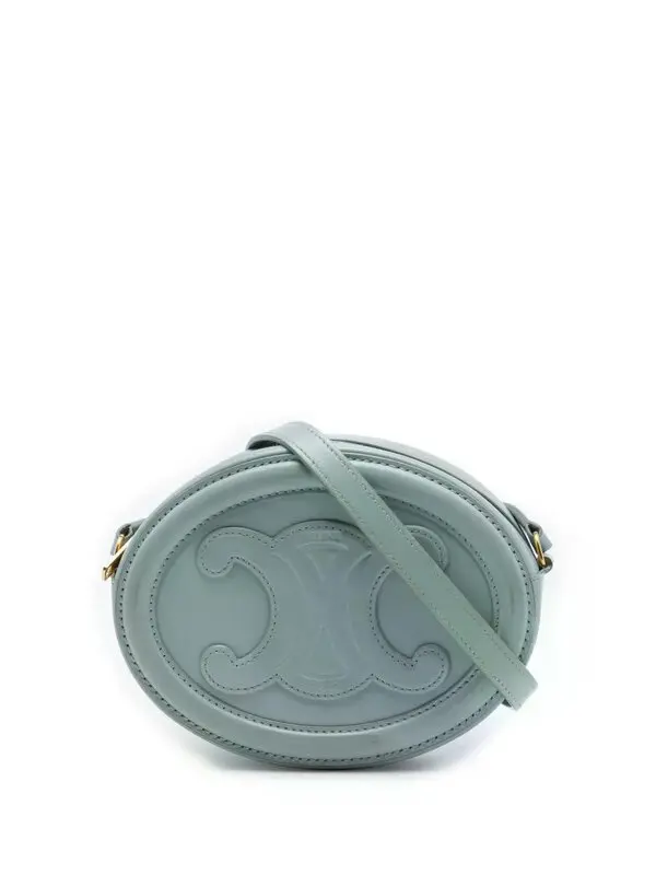 Celine Small Calfskin Cuir Triomphe Oval Crossbody Bag - Blue