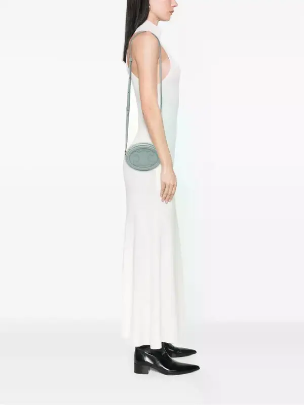 Celine Small Calfskin Cuir Triomphe Oval Crossbody Bag - Blue