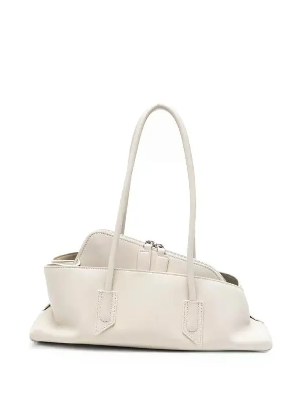 Attico Small La Passeggiata Leather Shoulder Bag - Neutrals