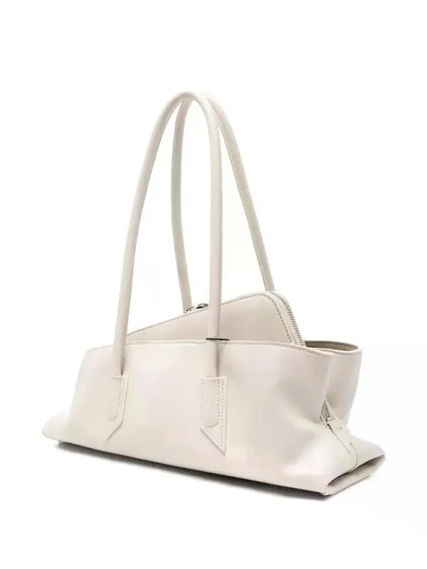 Attico La Passeggiata Small Leather Shoulder Bag - Neutrals
