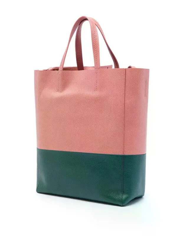 Celine 2015 Small Bicolor Grained Calfskin Vertical Cabas Tote Satchel