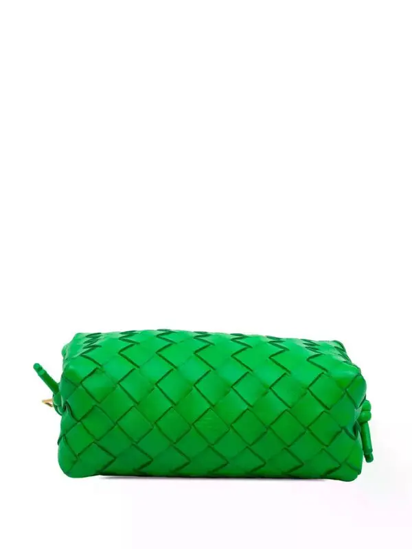 Bottega Veneta Mini Lambskin Intrecciato Loop Camera Bag - Green