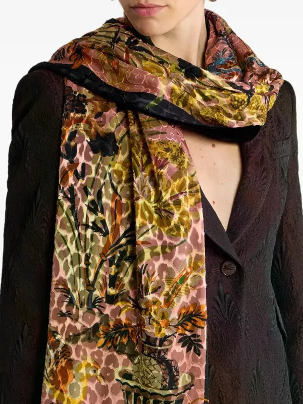 Etro Leopard-pattern Velvet Scarf