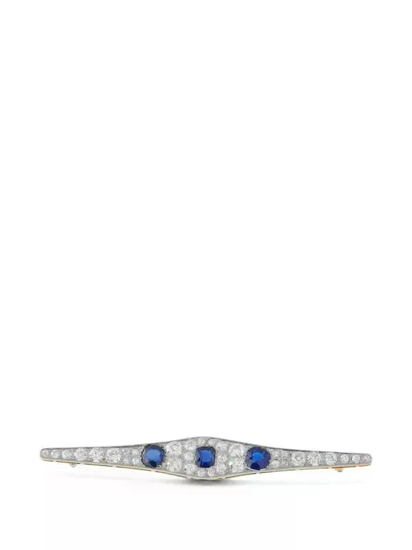 LB EXCLUSIVE Sapphire And Diamond Brooch - Gold