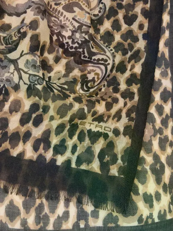 Etro Animal-print Floral-print Scarf