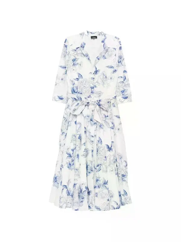 LAVI COUTURE Floral-print Belted Dress