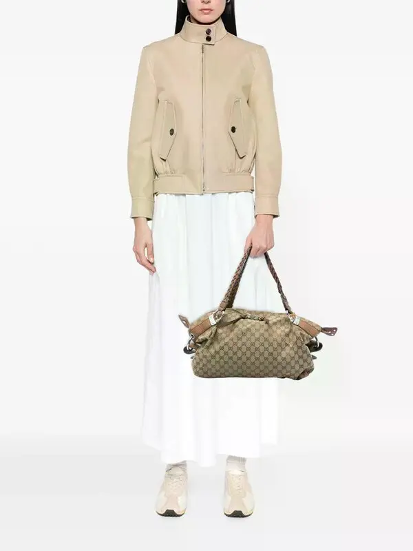 Gucci Gg Canvas Bamboo Bar Tote Bag
